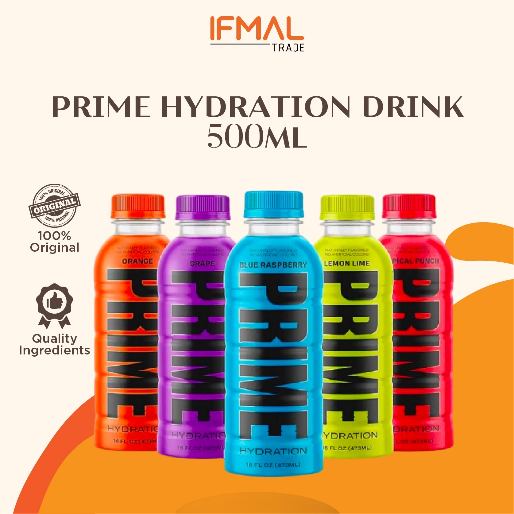 Prime Hydration Drink 500mL Prime Drink Energy Drinks | Original ...