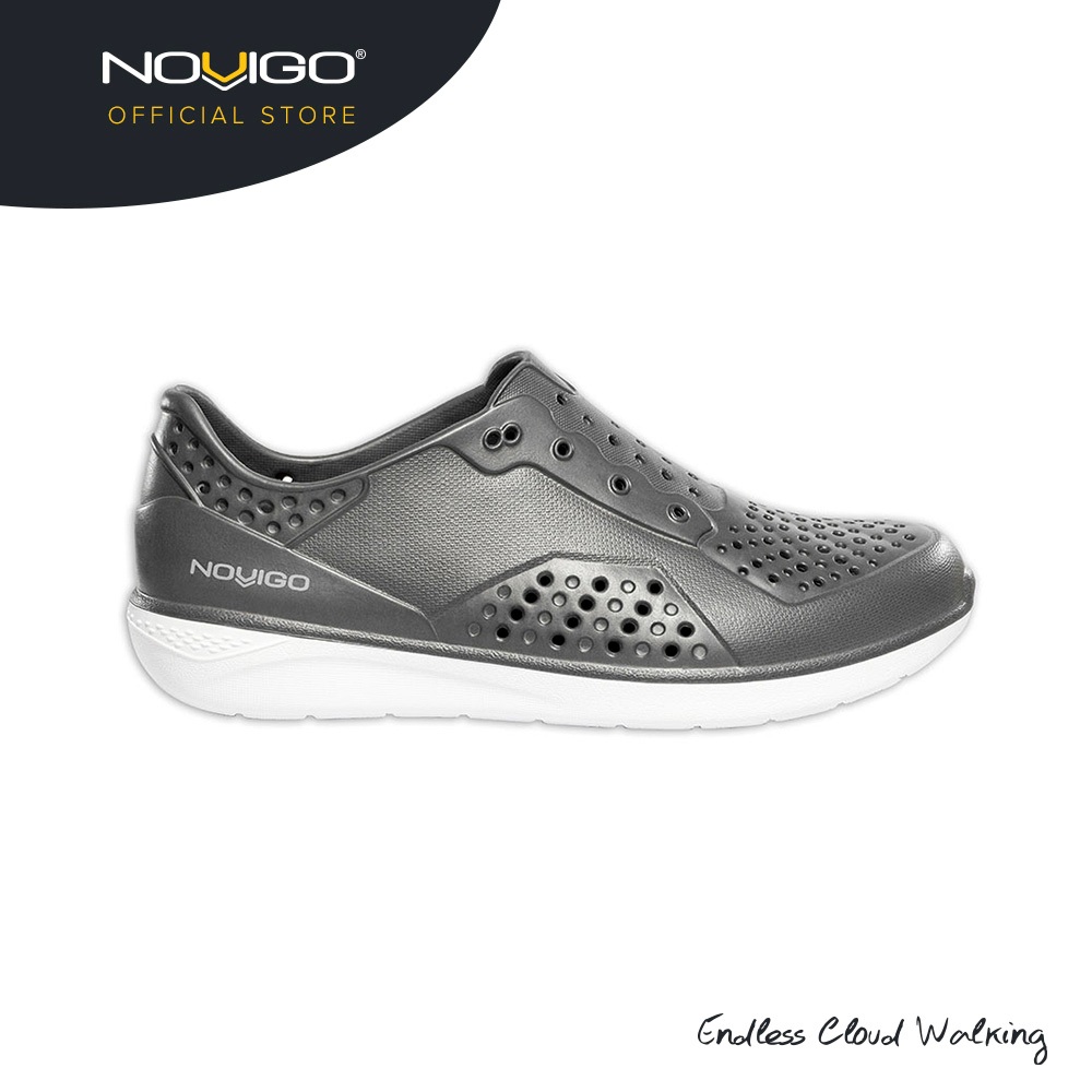 Novigo® Zed Dual Density Unisex Eva Sandal - Anchor Grey/Cotton White | Shopee Malaysia