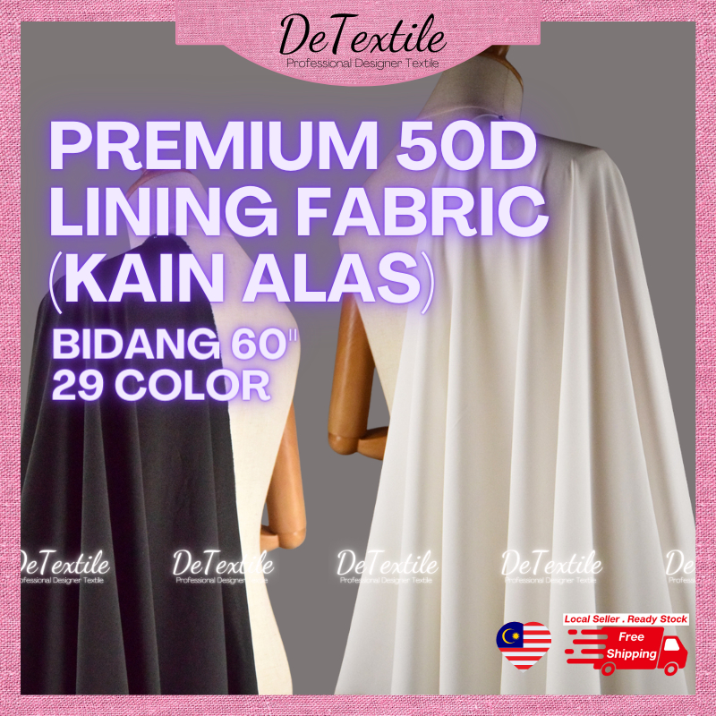 DeTextile Premium Super Soft 50D Lining Fabric For Wedding Dress Gown ...