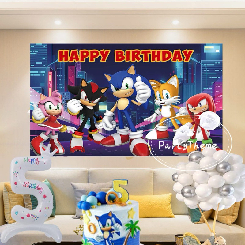 🇲🇾Sonic The Hedgehog Background backdrop Balloons Kids Birthday ...