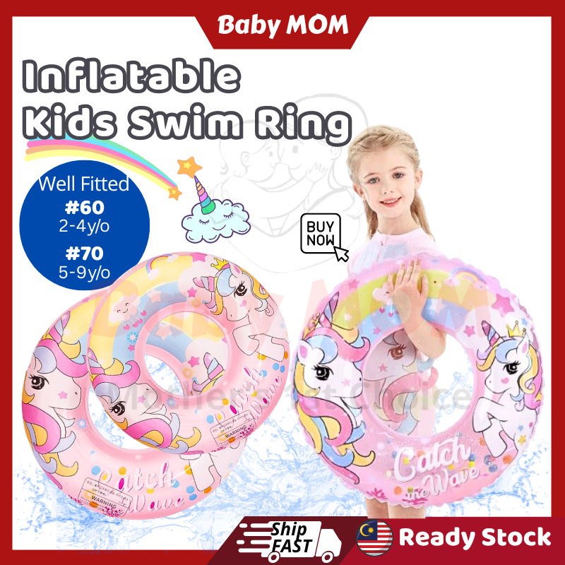 2-9yo Inflatable Baby Float Kids Swimming Float Unicorn Swimming Ring ...