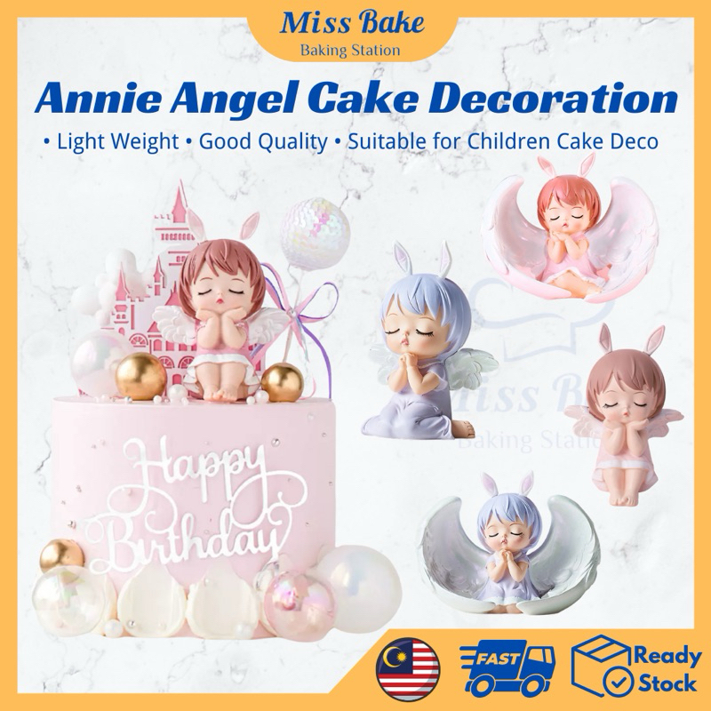 MISS BAKE Little Annie Angel Cake Topper Birthday Cake Decoration Annie ...