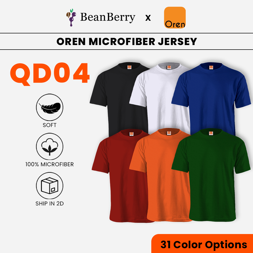 BEAN BERRY x OREN SPORT Soft Jersey T-Shirt QD04 Unisex Adult Men Plain ...