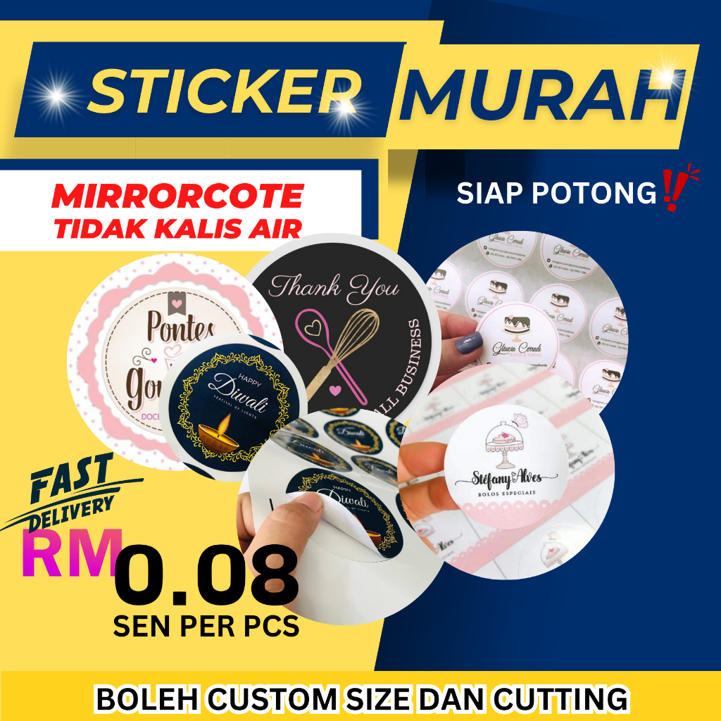 CUSTOM STICKER MURAH| CUSTOM STICKER SIAP POTONG | CUSTOM STICKER ...
