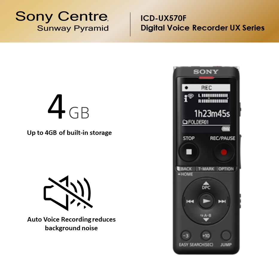 Sony ICD-UX570F Digital Voice Recorder UX Series | UX570 | UX570F | Shopee Malaysia