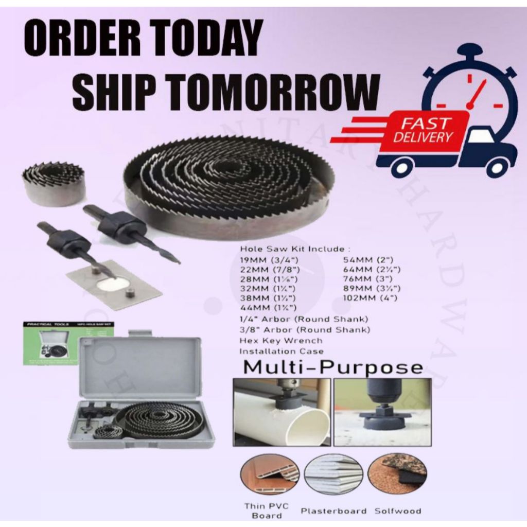 Wood Hole Saw Set /For Wood Drywall Plastic Cutting /Thin Metal ...