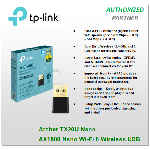 TP LINK Archer TX20U Nano -AX1800 Nano Wi-Fi 6 Wireless USB Adapter | Shopee Malaysia