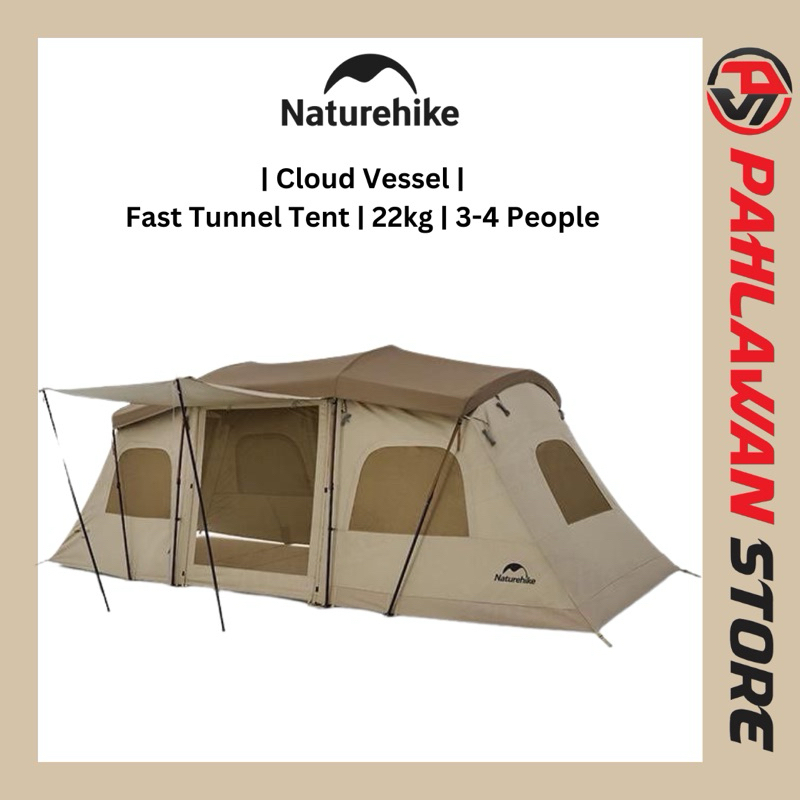 Naturehike Cloud Vessel Fast Tunnel Tent Automatic CNH22ZP015 | Shopee ...