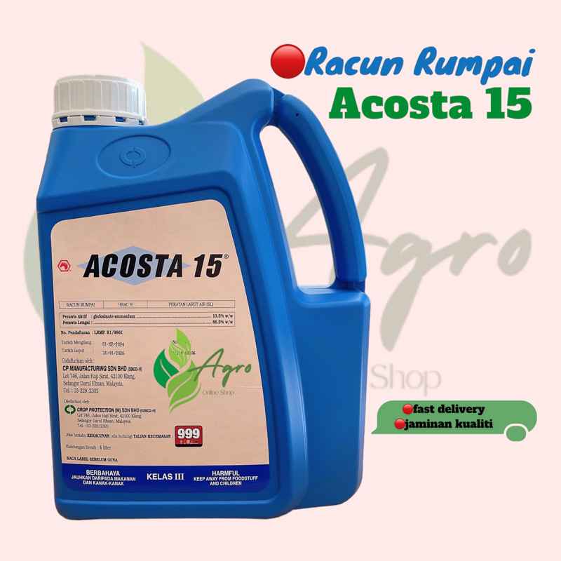 4L Acosta 15 Glufosinate Ammonium 13.5% Crop Protection Glufosinate ...