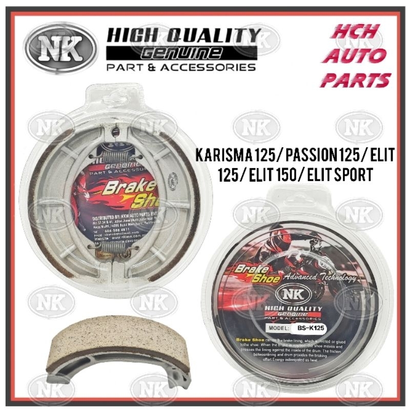 BRAKE SHOE - MODENAS - KARISMA 125 V1/ PASSION 125/ ELIT 125/ ELIT 150 ...
