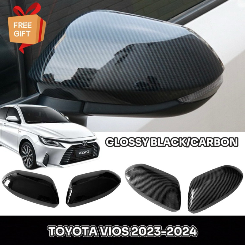 TOYOTA VIOS 2023-2024 SIDE MIRROR COVER STANDARD GLOSSY BLACK/CARBON ...