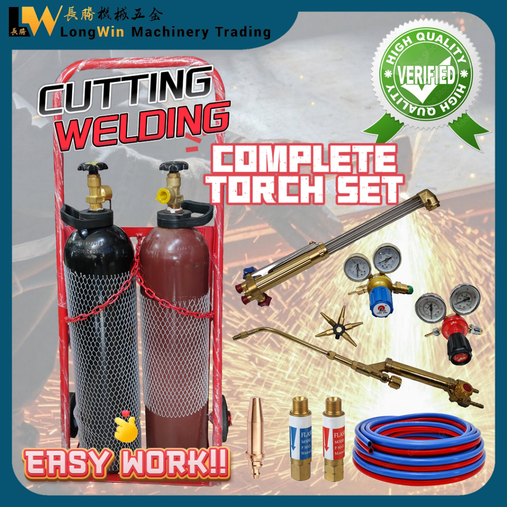 Cutting & Welding Complete Trolley Torch Set with Acetylene & Oxygen ...
