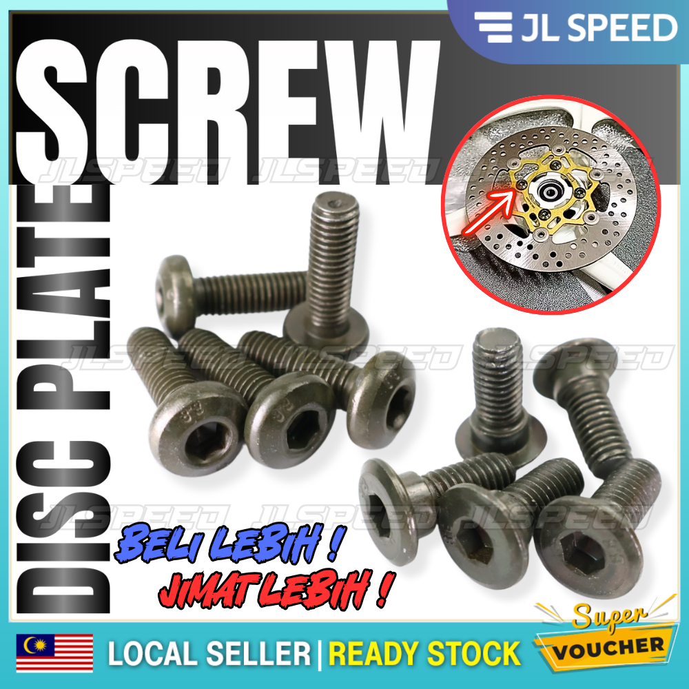 (10 Biji) Disc Brake Plate Screw Front & Rear Piring Disk Brek Skru ...