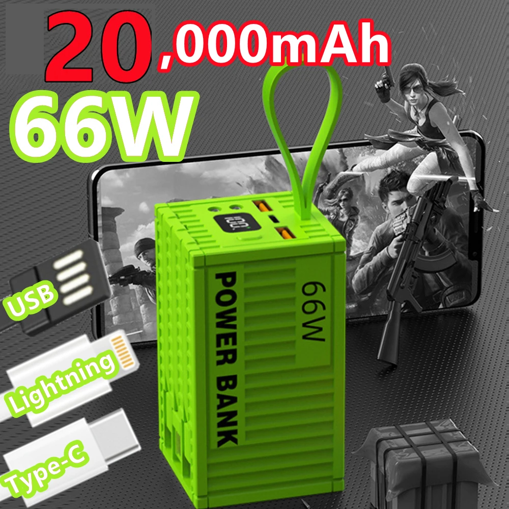 20000mAh Container PowerBank 66W Fast Charging Bank Big Capacity Fast ...