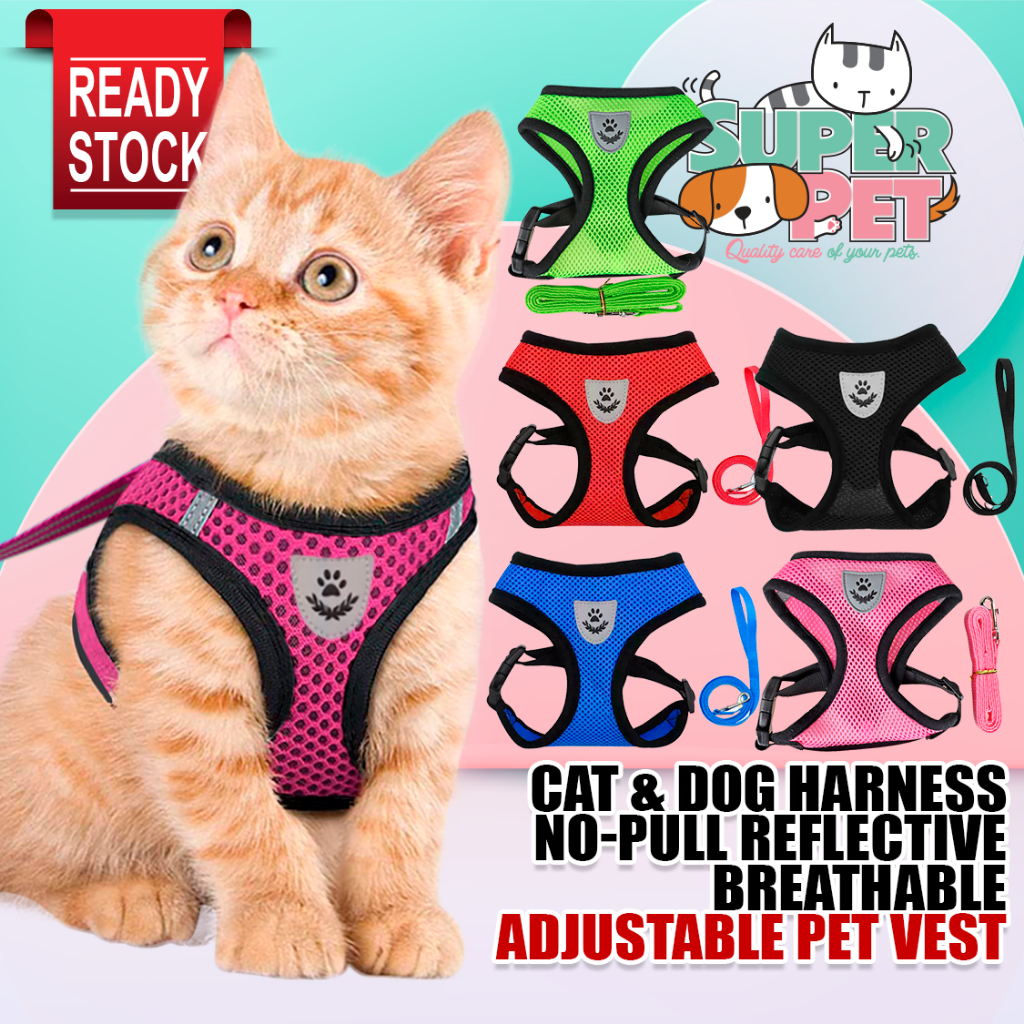 Tali Kucing Berjalan MURAH Pet Harness Lead 】 Cat Dog Vest Rope Cat ...