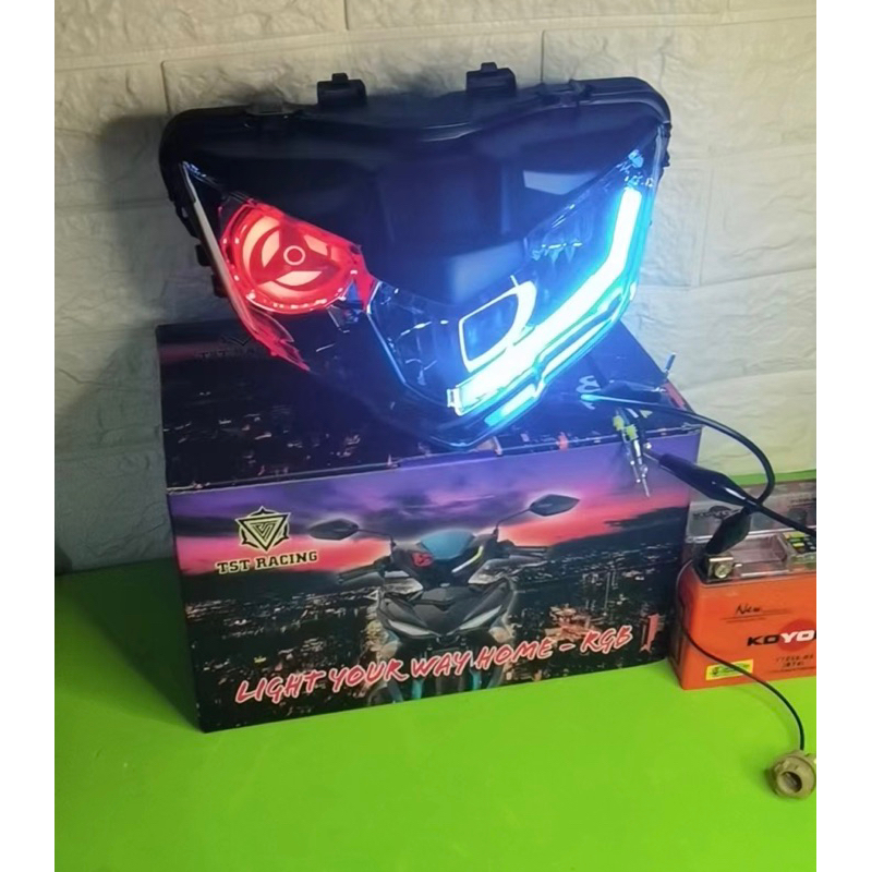 Y15ZR V2 LC135 V8 Lampu Depan LED Headlamp 135LC V8 FI Y15 Naruto Single Devil Eyes Head Light ...