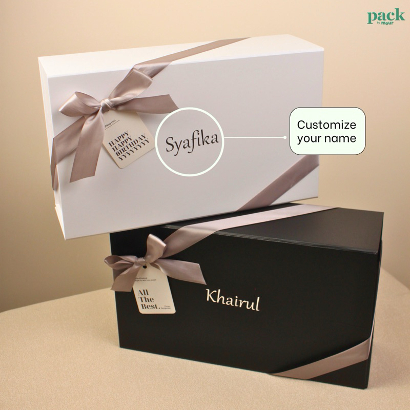 Customized Gift Box Packaging Premium Magnetic Add Name Open Cover ...