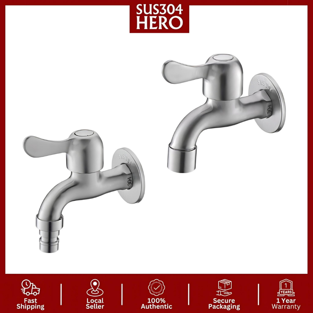 SUS16 Wall Bib Tap Washing Machine Tap Paip Air Set Tandas Bathroom ...