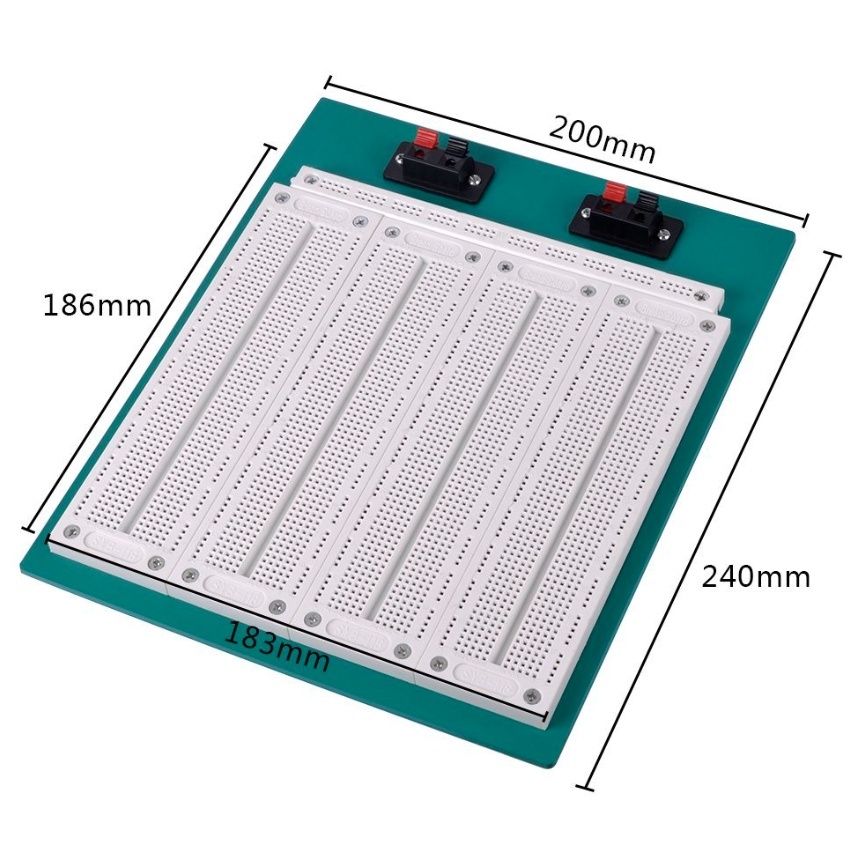 Extra Size SYB-500 2800 Hole/Point Breadboard PCB Solderless Project Bread Board for Arduino ...