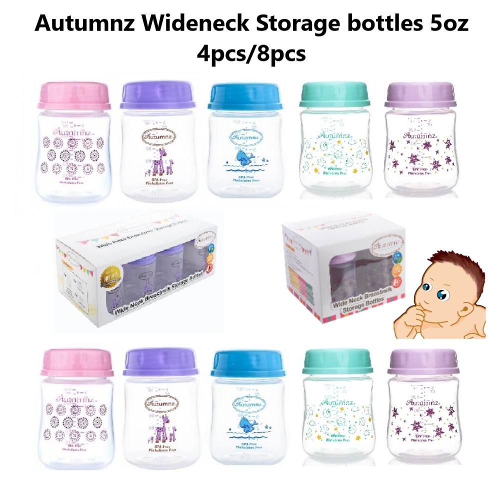 Autumnz Wide Neck Breastmilk Storage Bottles 5oz/ Storage bottle ...
