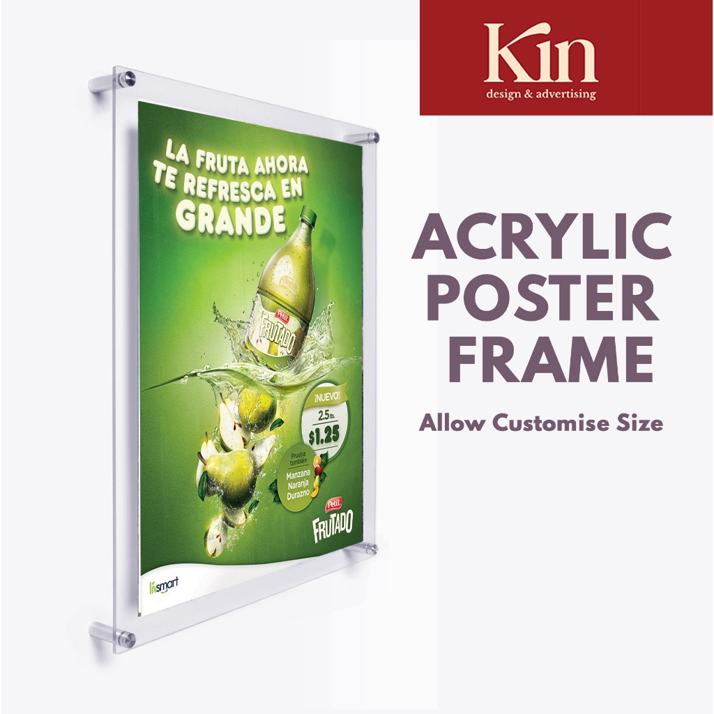 KIN - Acrylic Poster Frame / Sandwich Frame / Signage / Indoor Acrylic ...