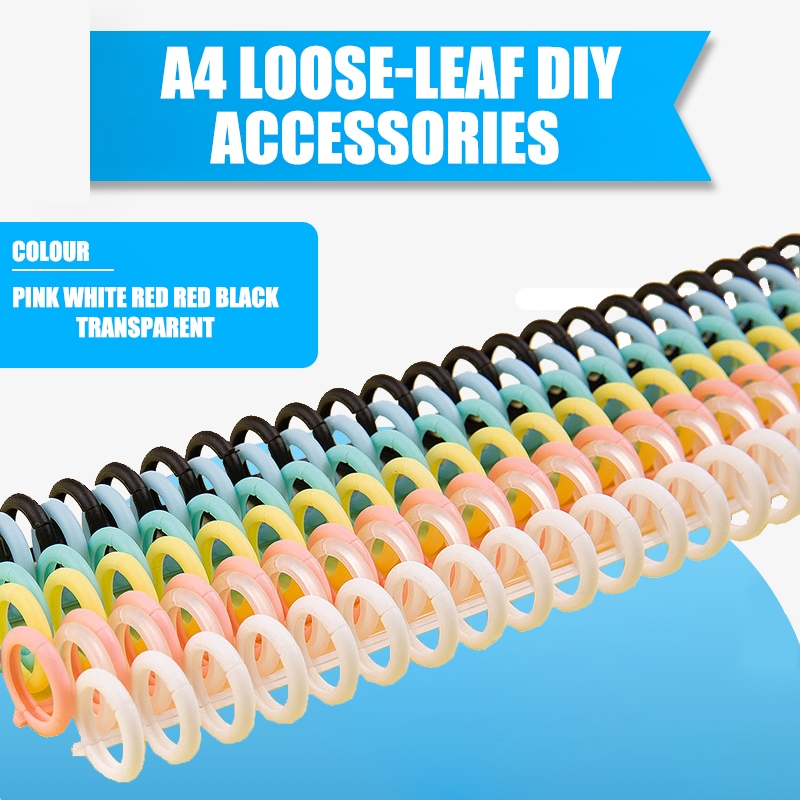 A4 Loose-Leaf DIY Accessories 30-Round Hole Coil Binding Strip Plastic ...