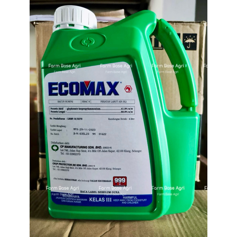 4L Ecomax Glyphosate 41% Racun Rumput Lalang Herbicide Weed Killer ...