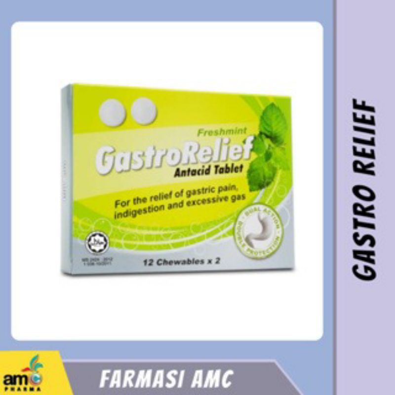 (Gastrik / Angin) GastroRelief Antacid Tablet -FRESHMINT - gastrik ...