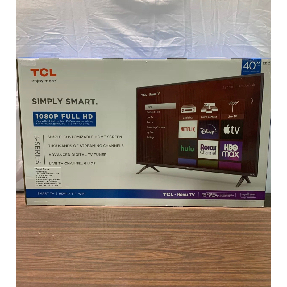 TCL Roku TV 40S355 3 Series 1080P Full High Definition 40 Inch Smart TV ...