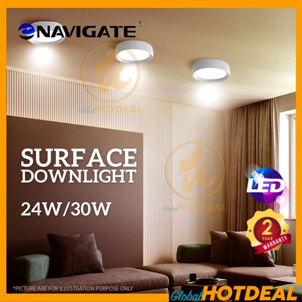 NAVIGATE LED Surface Downlight LED Downlight Lampu Siling Ceiling Light ...