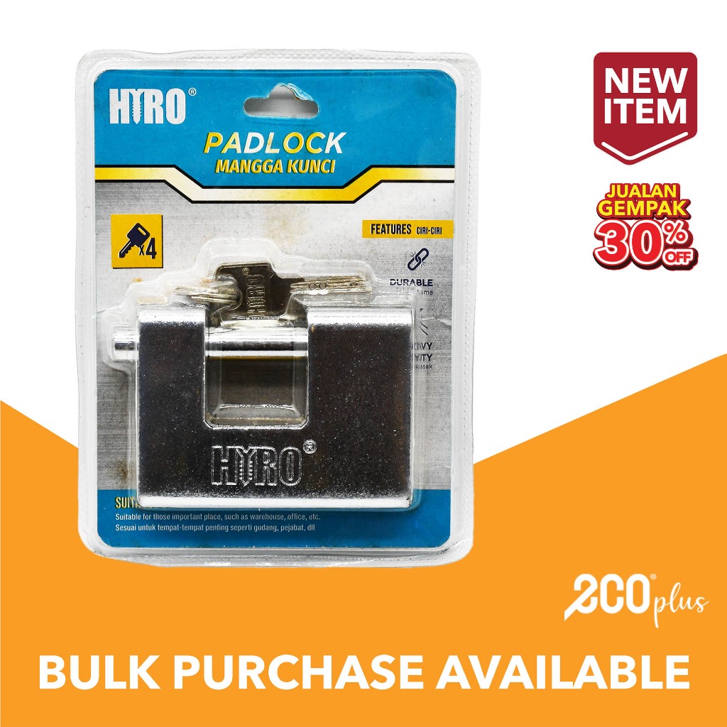 Hiro Padlock 90mm (3.5cm x 13cm x 17cm) | Shopee Malaysia