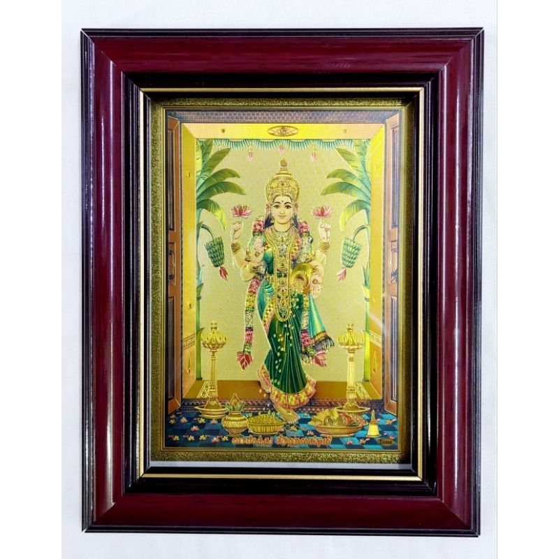 Vastu Laxmi Photo Frame Small Size Gold Foil Vasthu Laxmi Picture ...