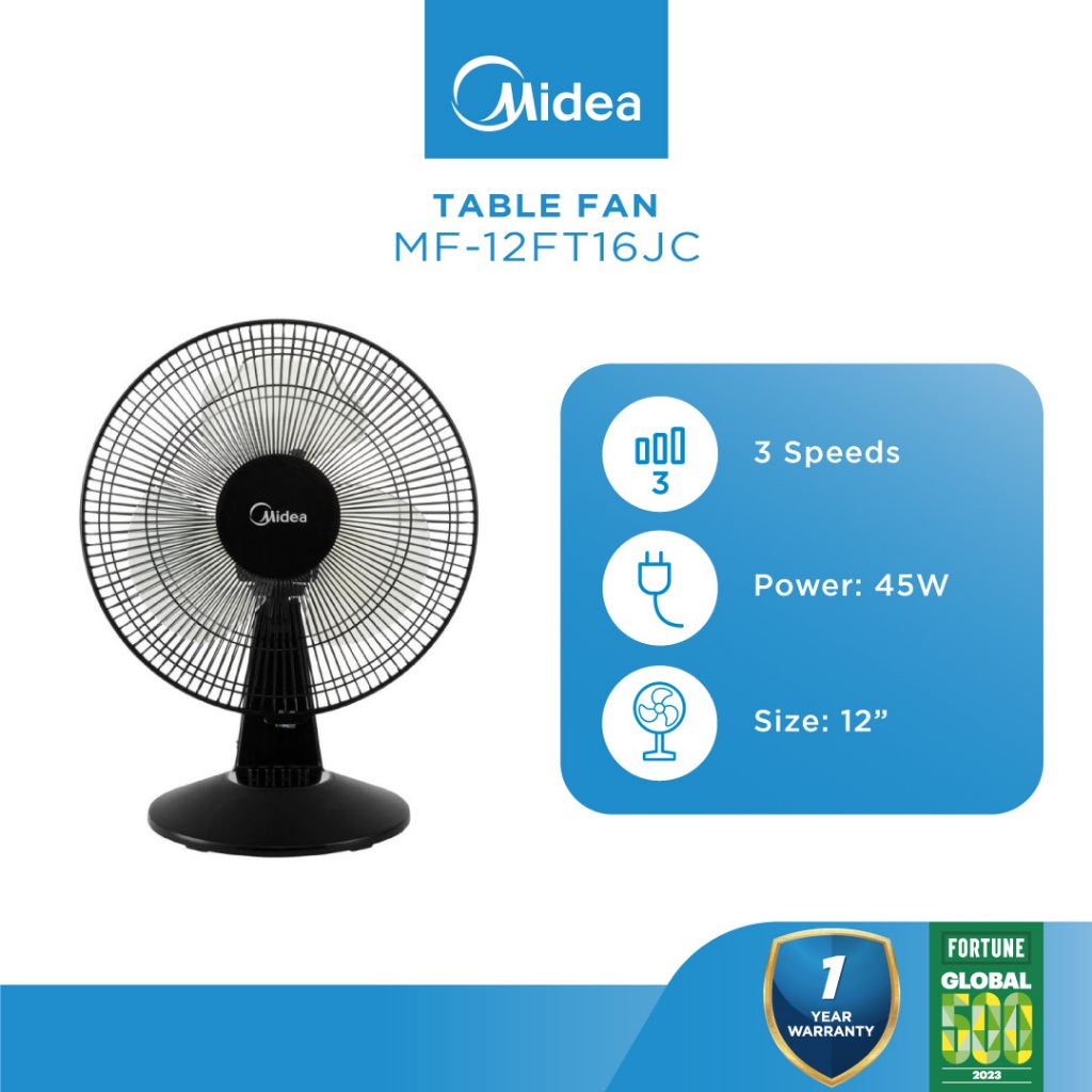 Midea MF-12FT16JC 3 Speed Choices 12 Inch Table Fan / Fan | Shopee Malaysia