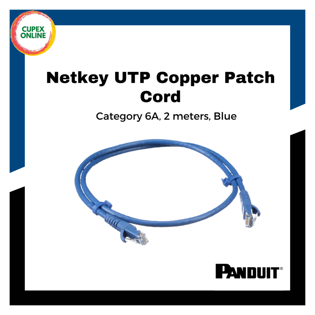 Panduit Netkey UTP CAT 6A Copper Patchcord 2M Blue | Shopee Malaysia