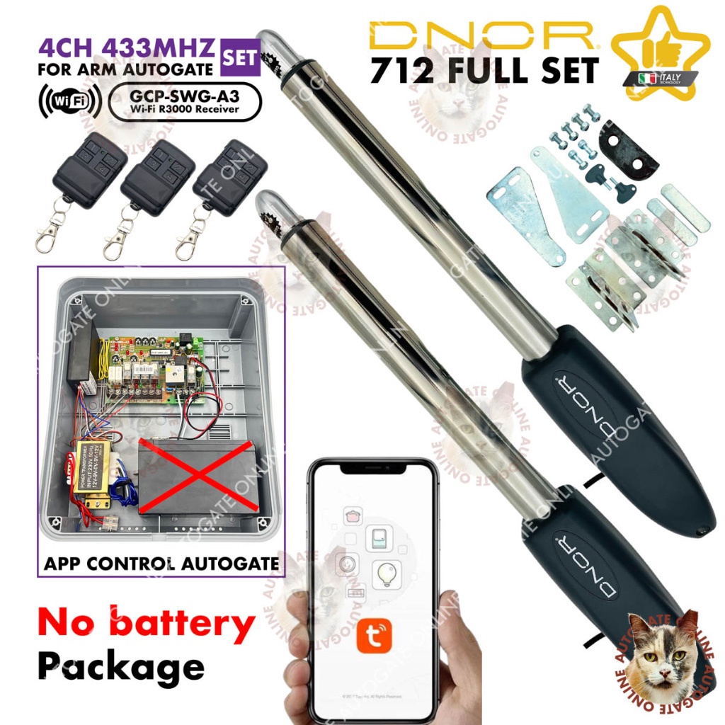 WIFI DNOR 712 ( 4CH 433MHZ ) SWING ARM AUTOGATE HEAVYDUTY DREAM ARM ...