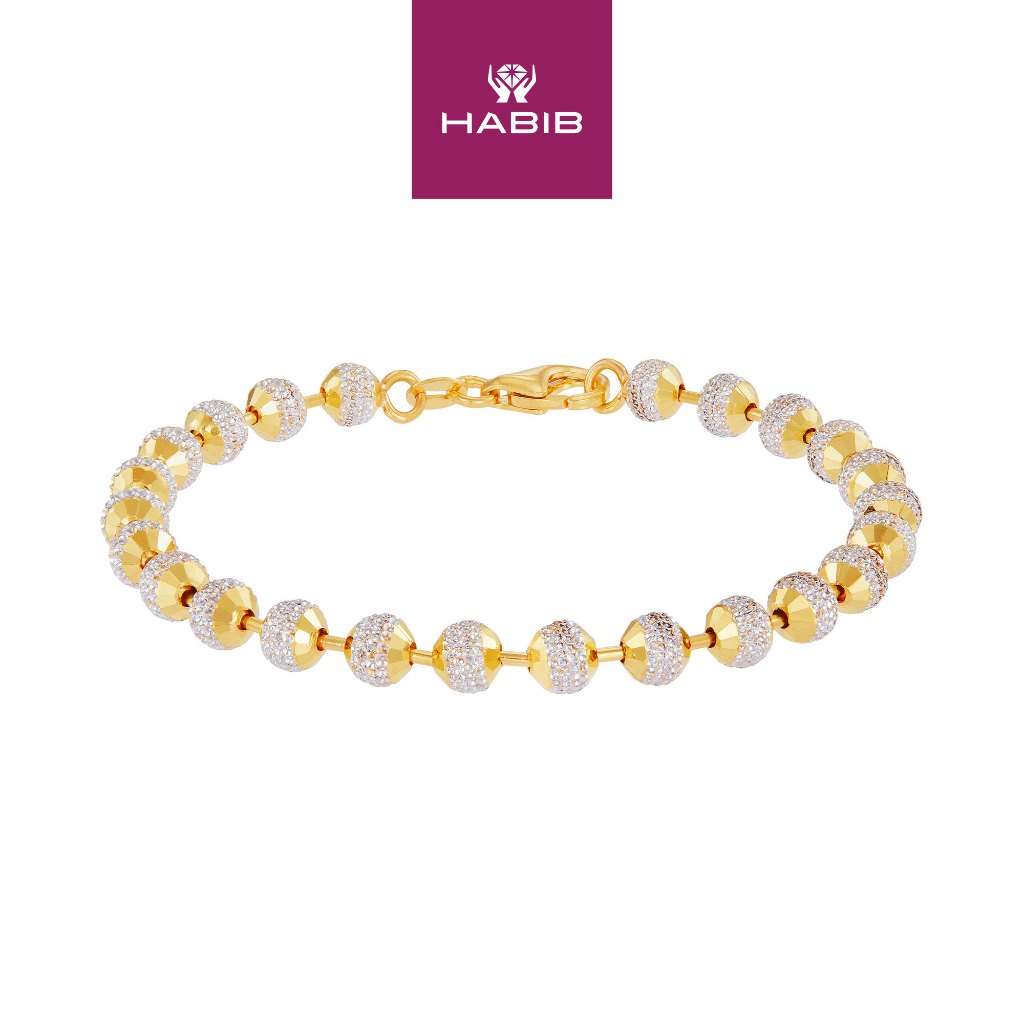 HABIB BEADS PLANET | Oro Italia 916 White and Yellow Gold Bracelet ...