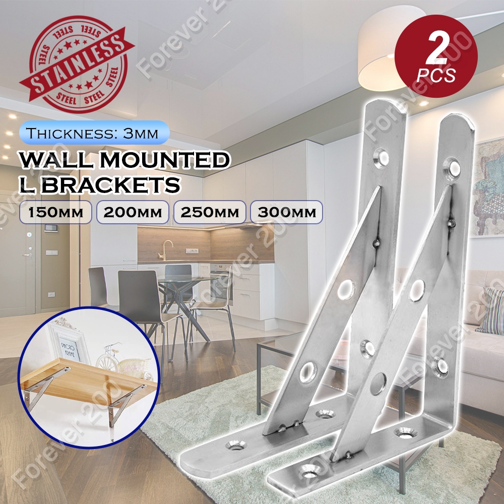 Heavy Duty Corner 2PCS Wall Mounted L Brackets L-Shaped Wall Shelf ...