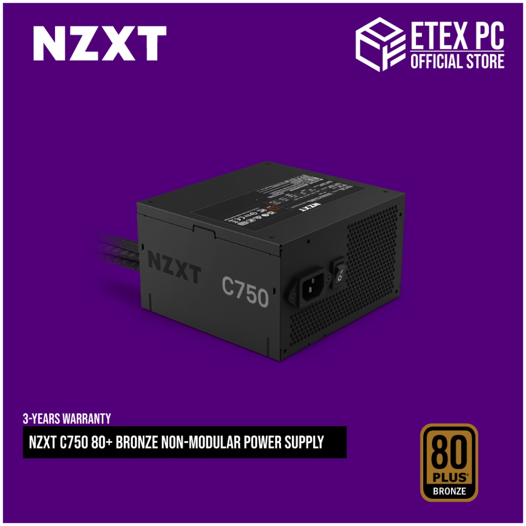 NZXT C750 80+ Bronze Non-Modular Power Supply # PA-7B2BB-UK | Shopee Malaysia