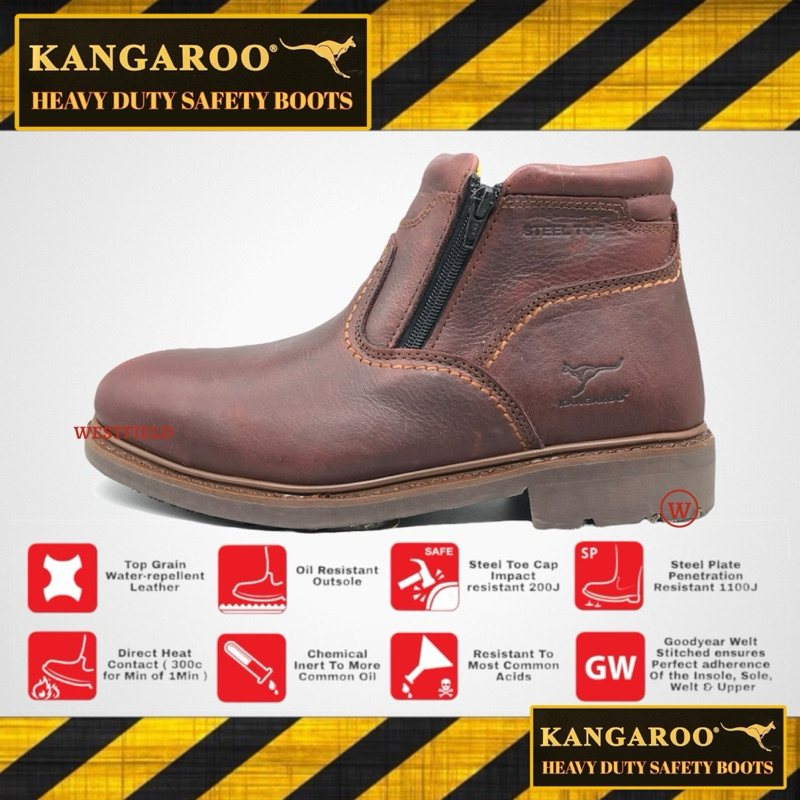🔥Original🔥 Kangaroo® Men’s Ragen Premium Leather Heavy Duty Safety ...