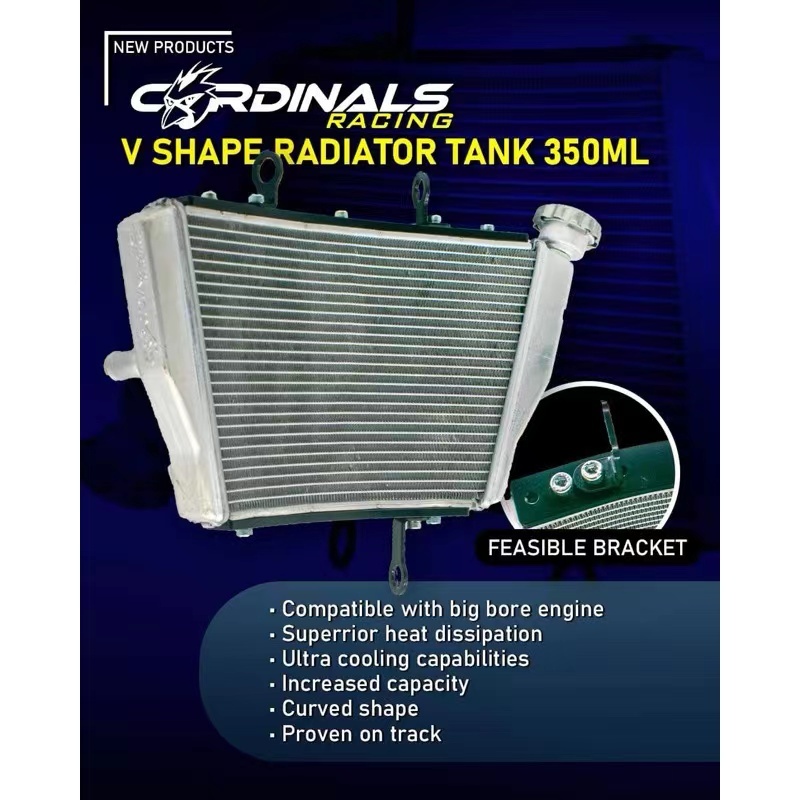CARDINALS RACING UNIVERSAL V SHAPE RADIATOR COOLANT TANK 350MM / 500ML ...