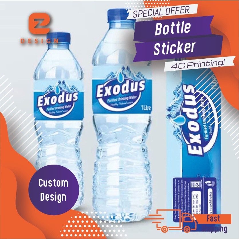 bottle sticker / doorgift bottle / custom sticker printing / sticker ...
