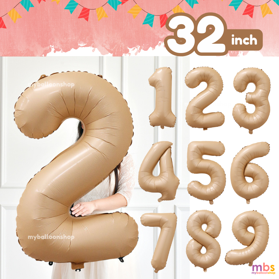 40 inch Number Skin Nude Foil Balloons Big Size Helium (40NO) | Shopee ...