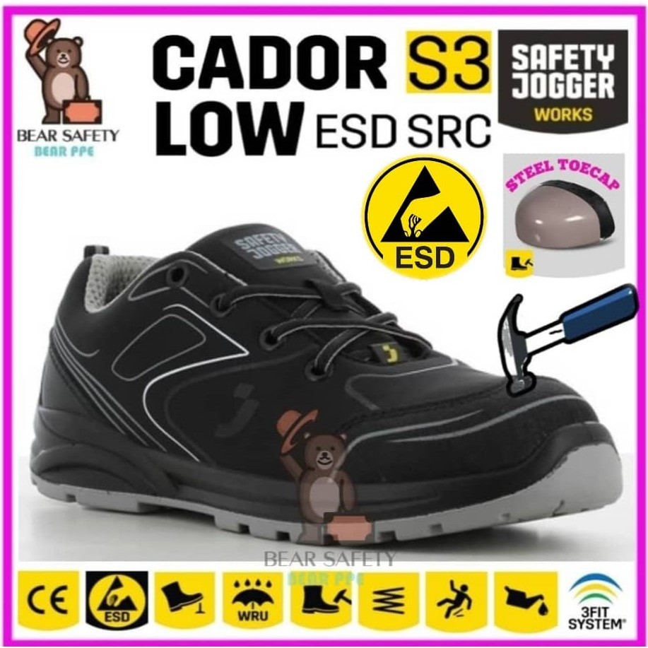 SAFETY JOGGER CADOR S3 ( LOW-CUT ) ESD SRC SAFETY SHOES / KASUT ...