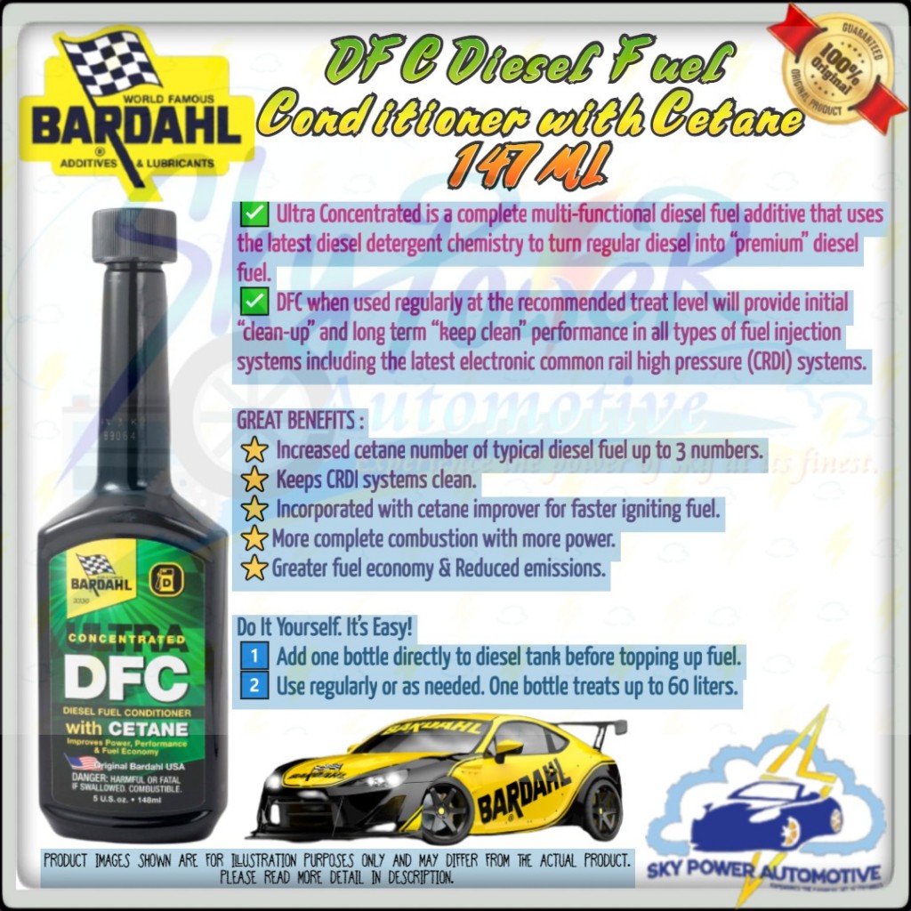 BARDAHL Ultra Concentrated DFC Diesel Fuel Conditioner with Cetane 5oz ...