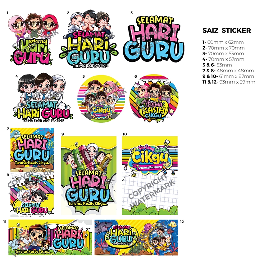 Sticker Selamat Hari Guru | Pelbagai Saiz dan Bentuk | Shopee Malaysia