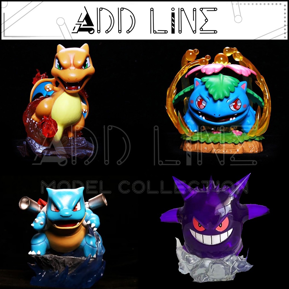 PPAP Studio Pokemon Figure Model Charizard Venusaur Blastoise Gengar ...