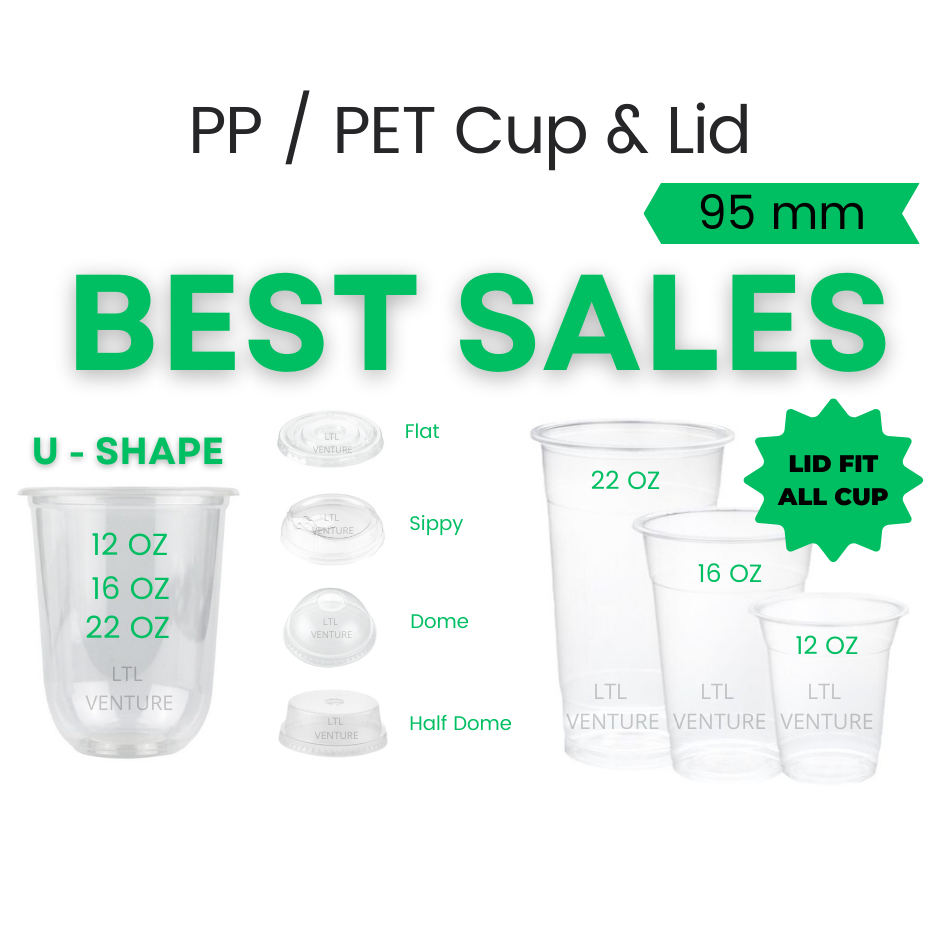 12/16/22oz PET Cup/PP Cup/U - Shape Clear With Flat/Dome/Sippy/Half ...
