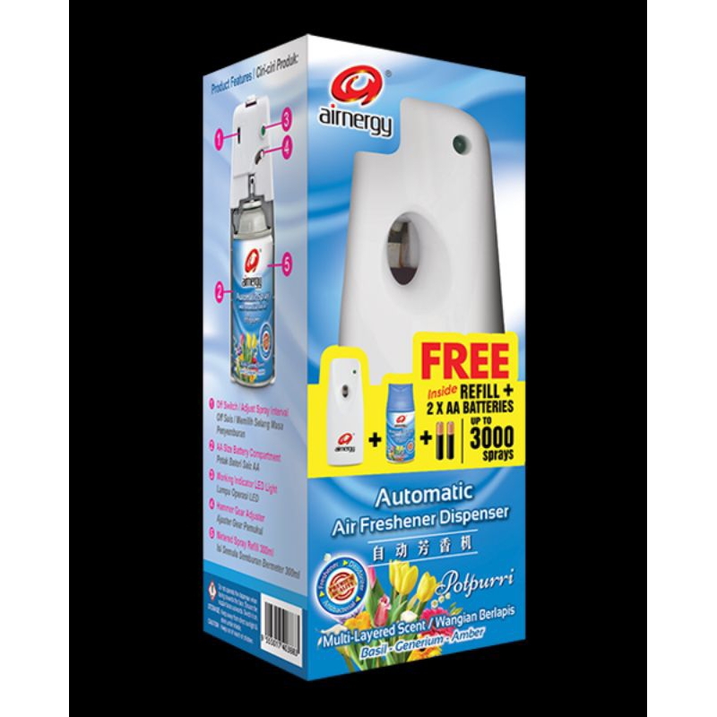 NS Airnergy Automatic Air Freshener Home Fragrance Dispenser (1unit) Citrus/ Lavender/ Vanilla ...