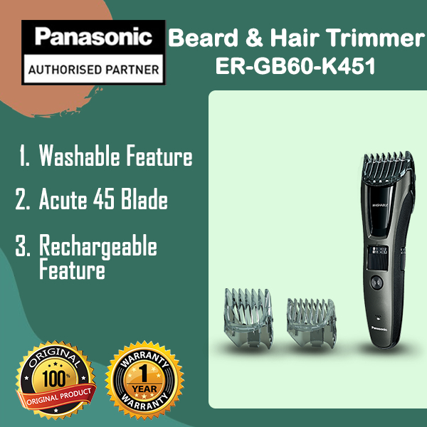 PANASONIC ER-GB60 TRIMMER 240V HAIR & BEARD ER-GB60-K451 | Shopee Malaysia