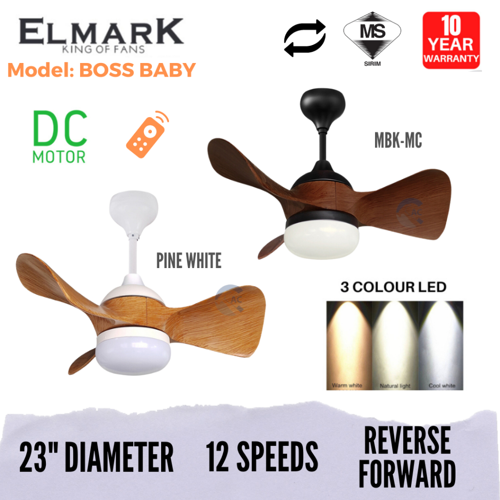 ELMARK BOSS BABY CEILING FAN 23" REMOTE CONTROL PINKACHU 42" WITH LED ...